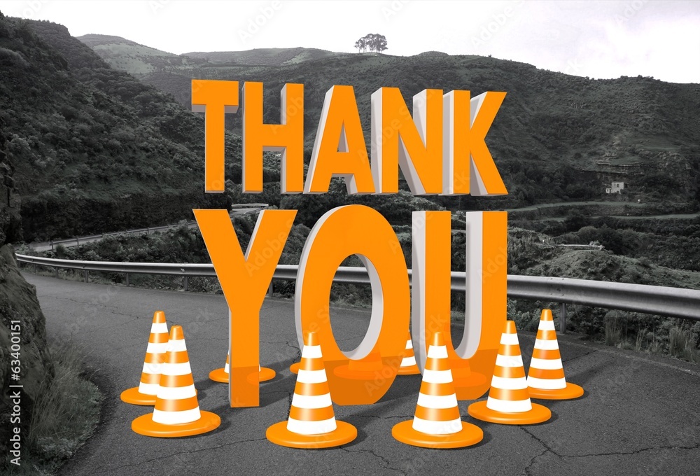 thank you sign on a road Stock Photo | Adobe Stock