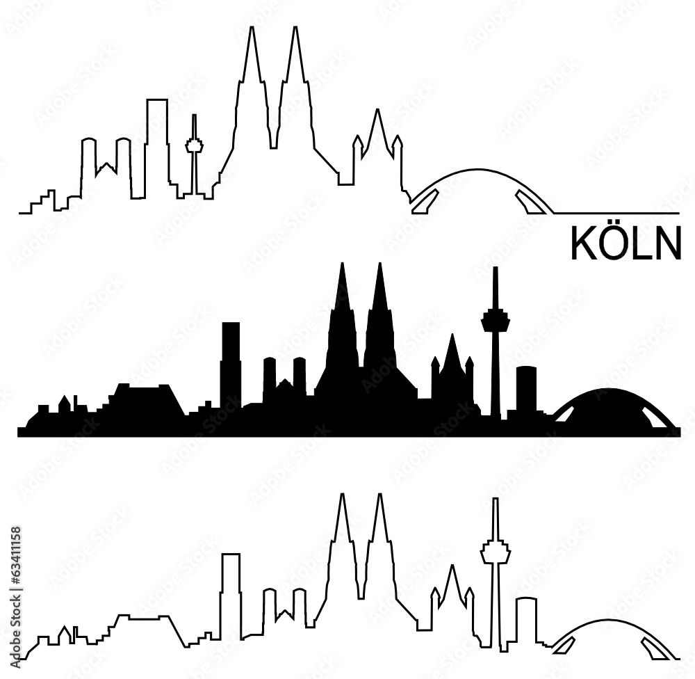 Skyline Köln Stock Vector | Adobe Stock