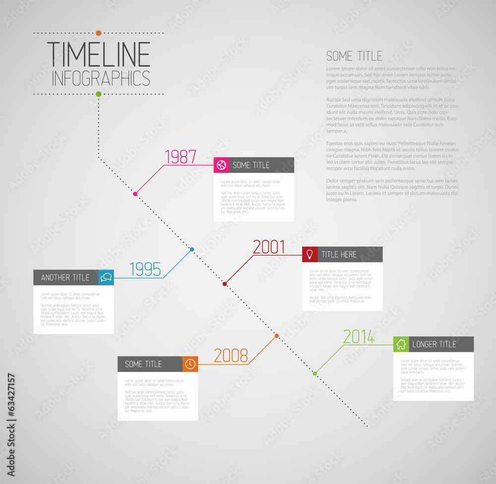 Infographic diagonal timeline report template Stock Vector | Adobe Stock