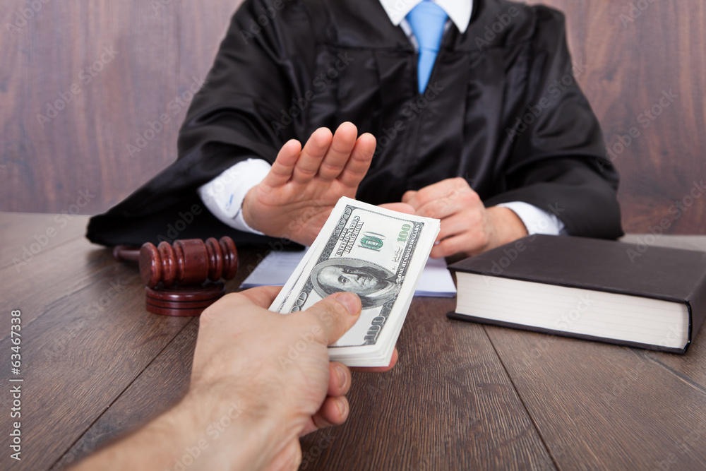 Judge Taking Bribe From Client Stock Photo | Adobe Stock