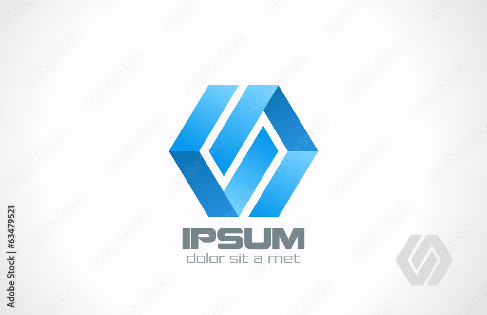 Hexagon Loop Infinity Ribbon vector logo design icon Stock Vector ...