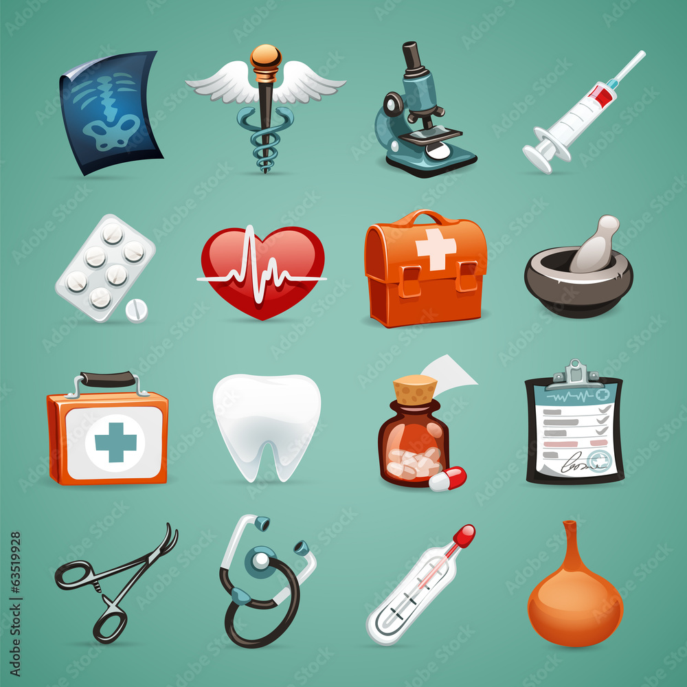 Medical Icons Set1.1 With Clipping Paths Stock Vector | Adobe Stock