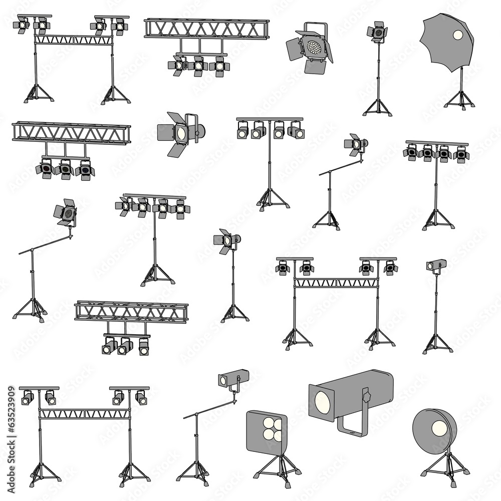 cartoon image of stage lights Stock Illustration | Adobe Stock