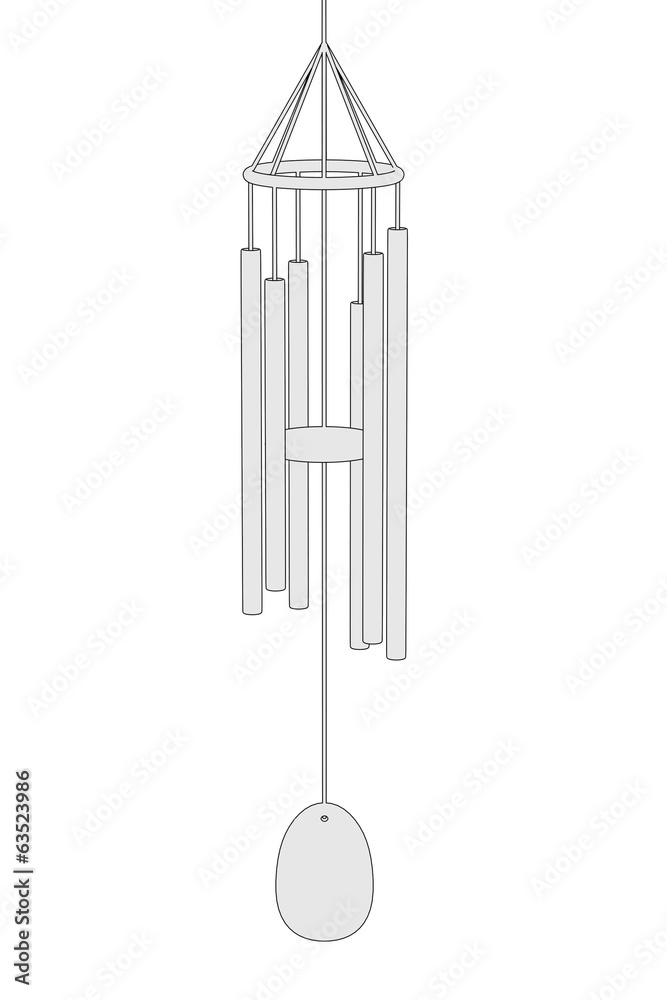 cartoon image of wind chimes Stock Illustration | Adobe Stock