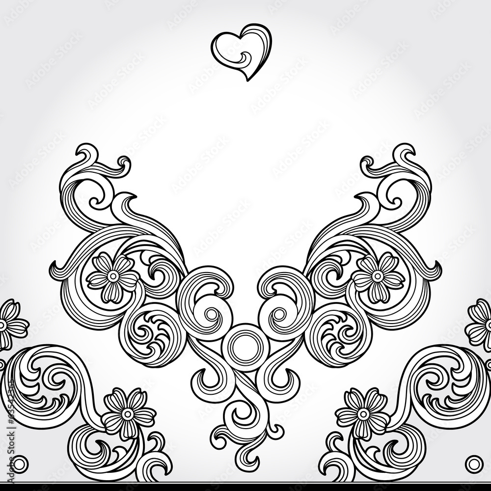 Vector seamless border in Victorian style. Element for design. Stock ...