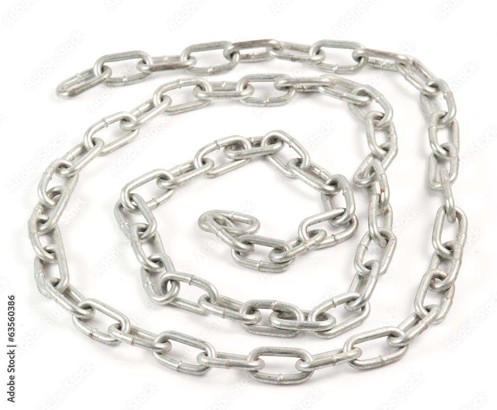 Chain on White Background Stock Photo | Adobe Stock