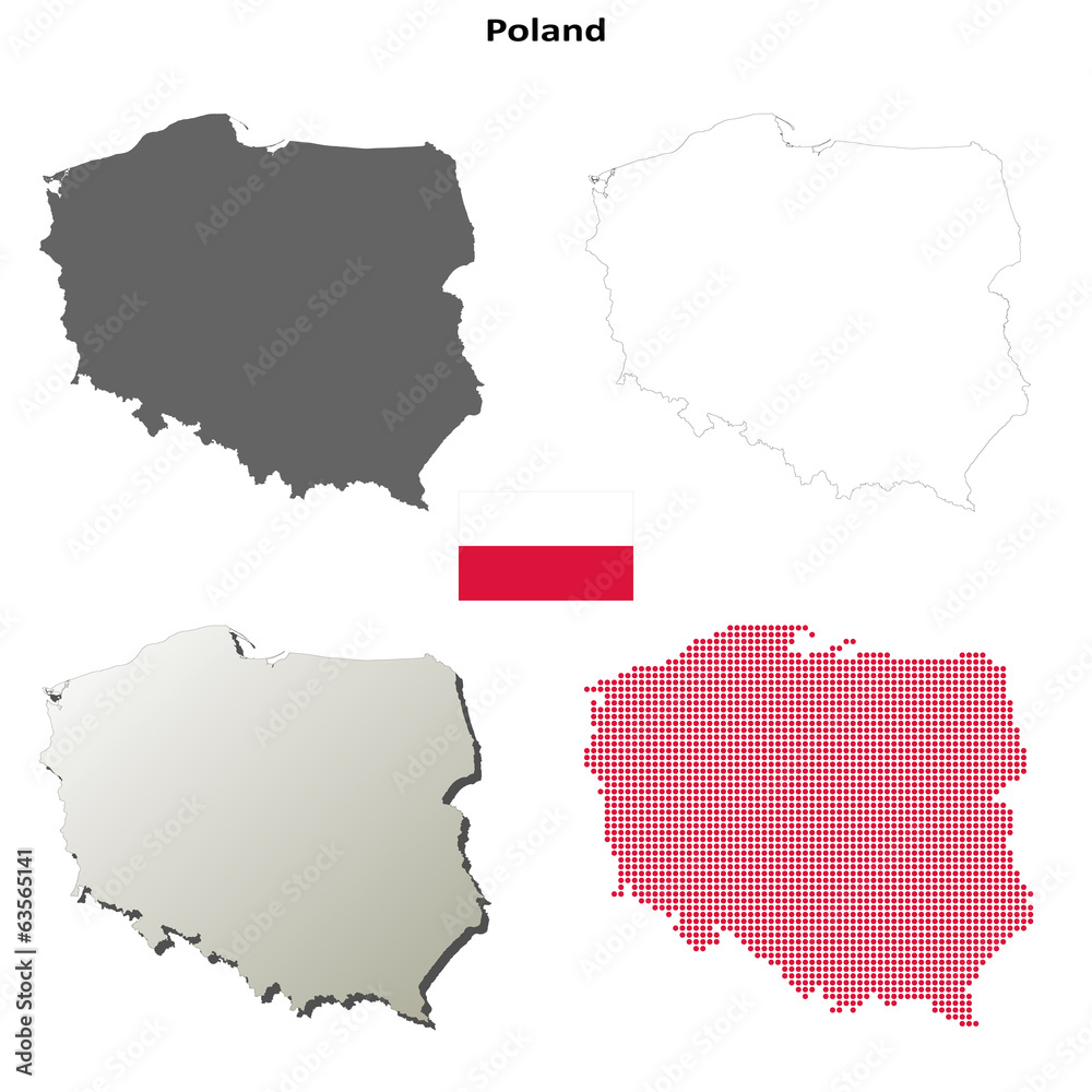 Blank detailed contour maps of Poland Stock Vector | Adobe Stock