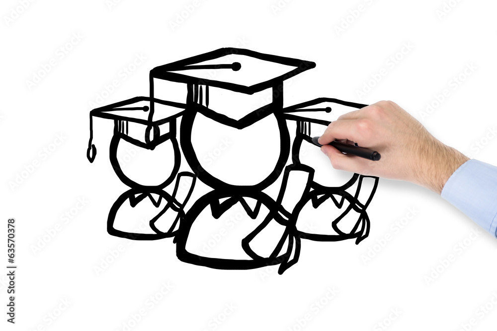 A hand drawing a graduation ceremony Stock Photo | Adobe Stock
