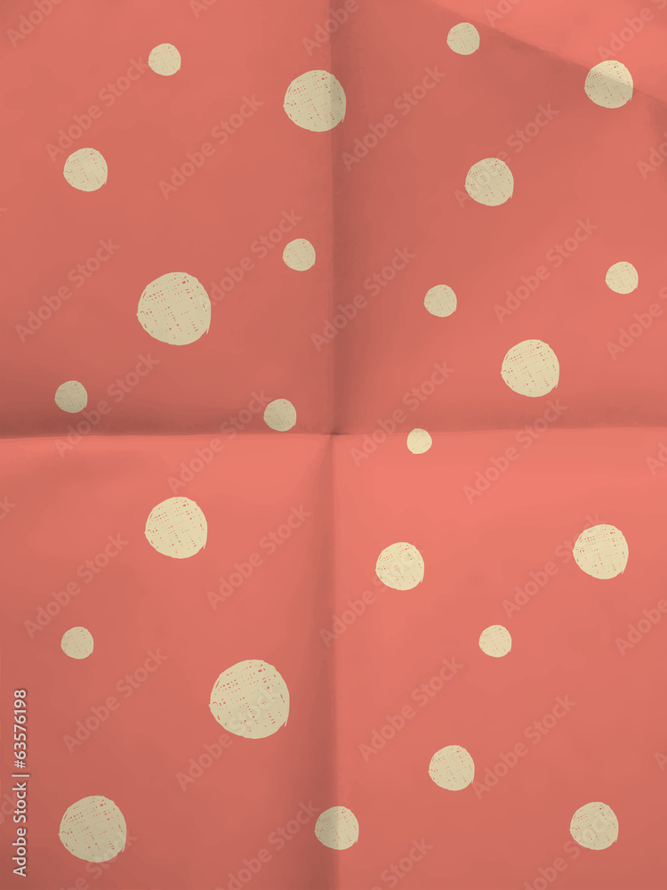 Wrapping paper with big dots on folded in four paper texture Stock ...