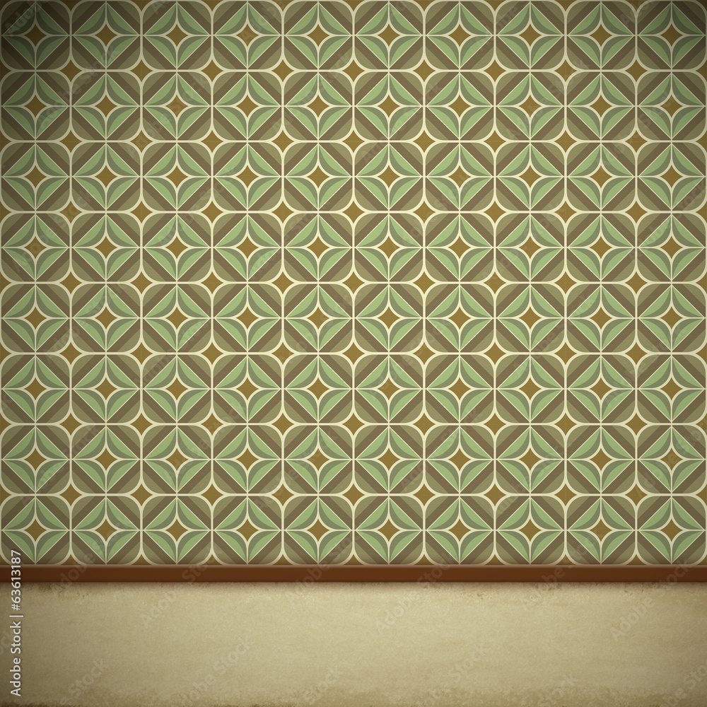 70s wallpaper room background Stock Illustration | Adobe Stock