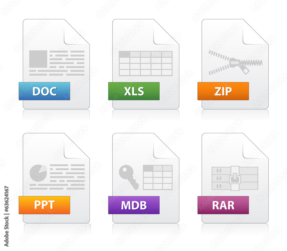 Simple file labels icon set Stock Vector | Adobe Stock