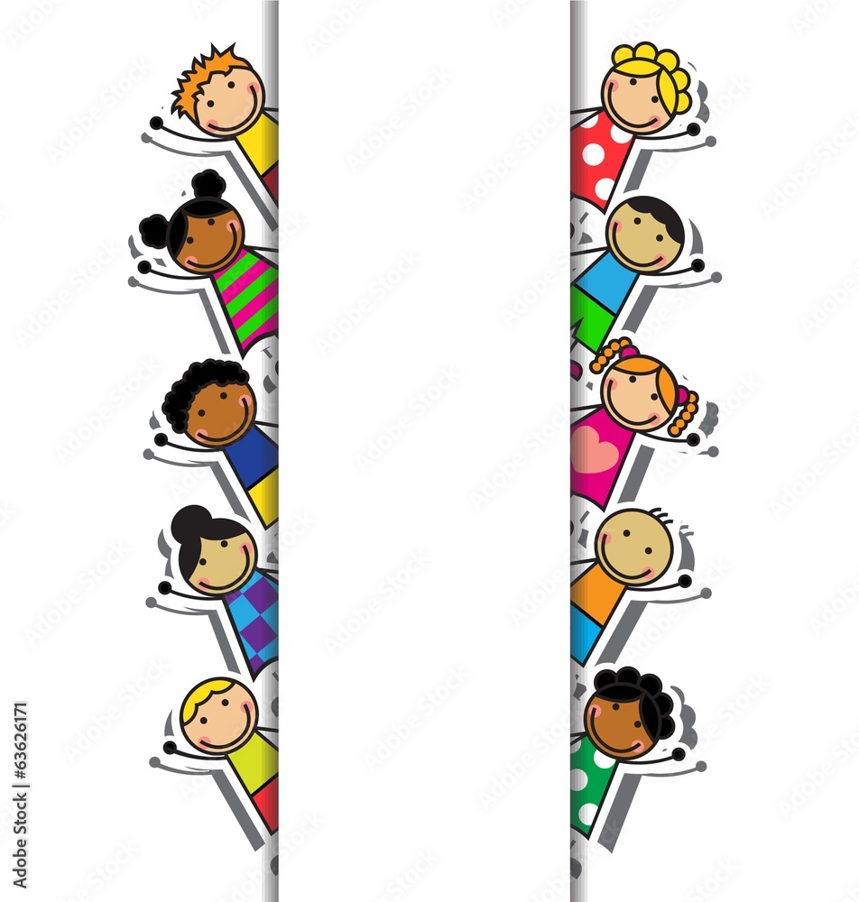 Cartoon background with children Stock Vector | Adobe Stock