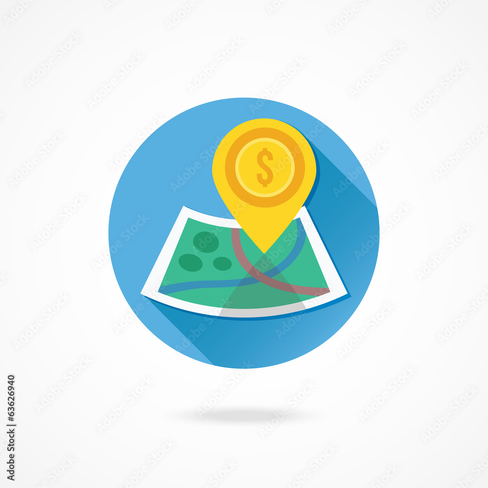 Vector Gold Map Label and Map Icon Stock Vector | Adobe Stock