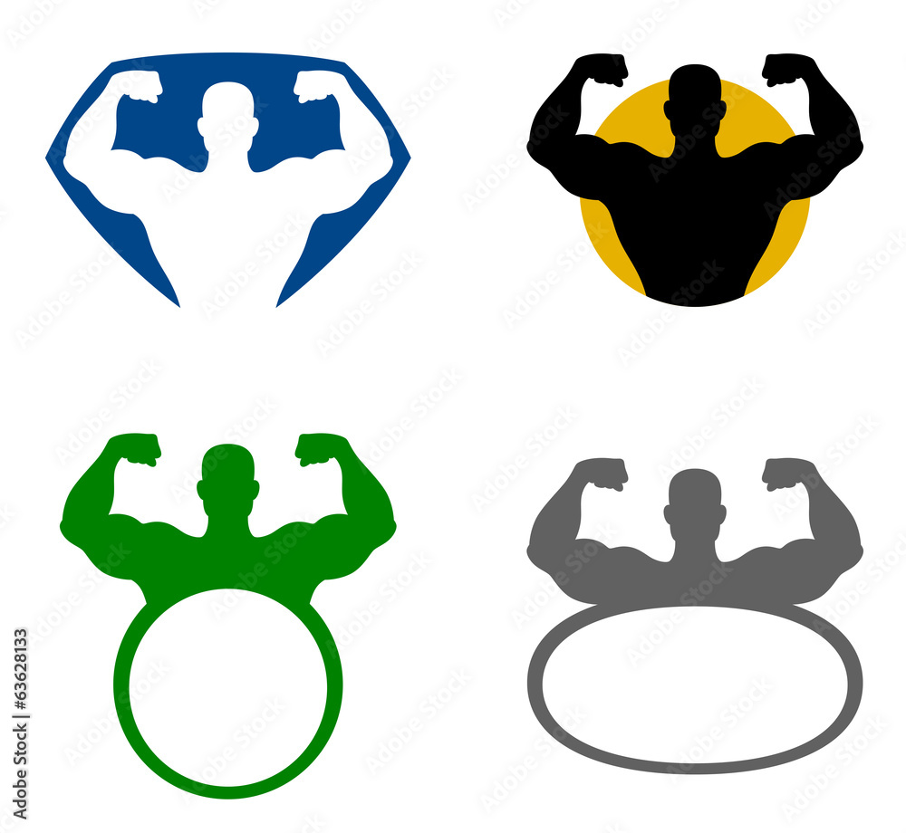 Strong man emblem Stock Vector | Adobe Stock
