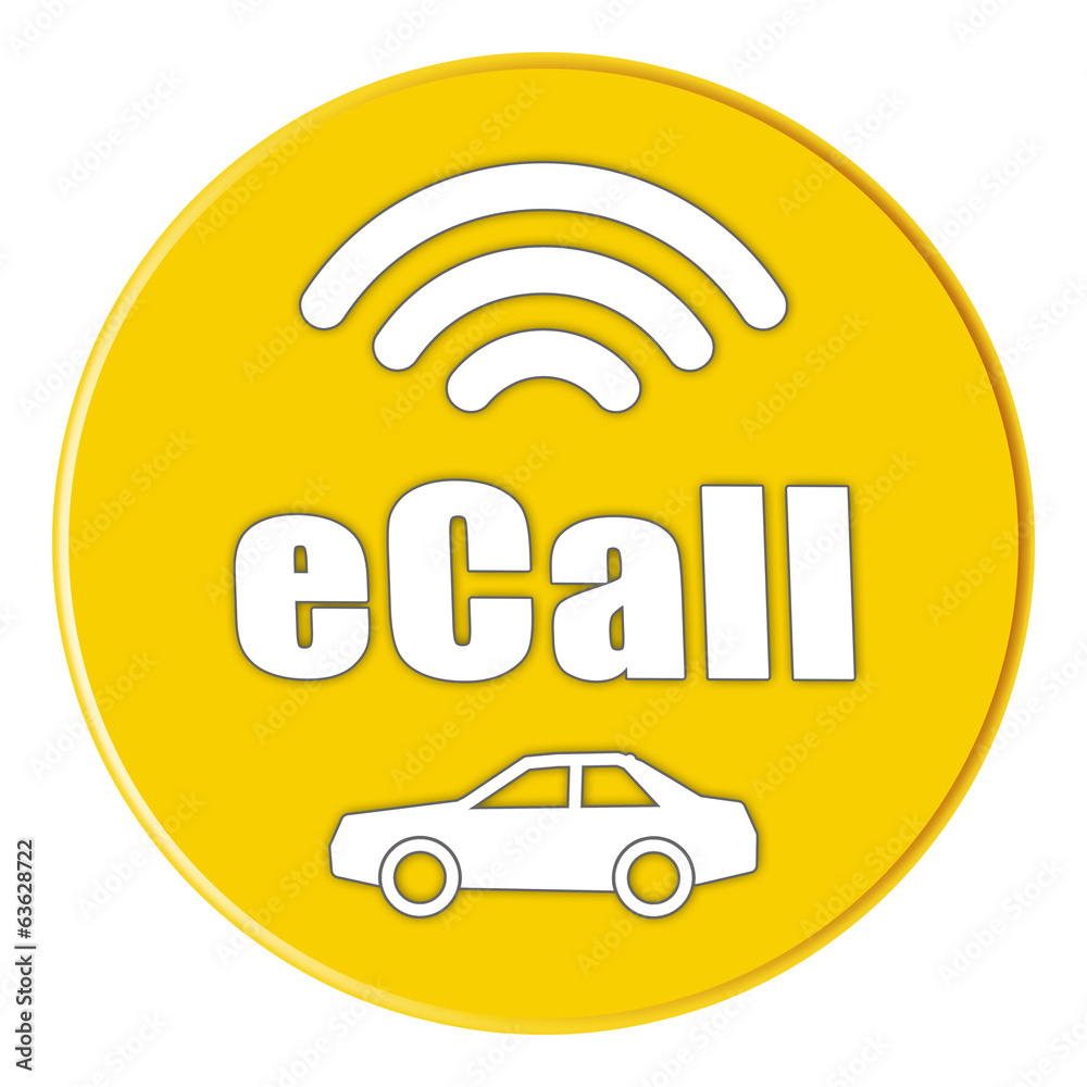 Button eCall in gelb - g787 ilustração do Stock | Adobe Stock