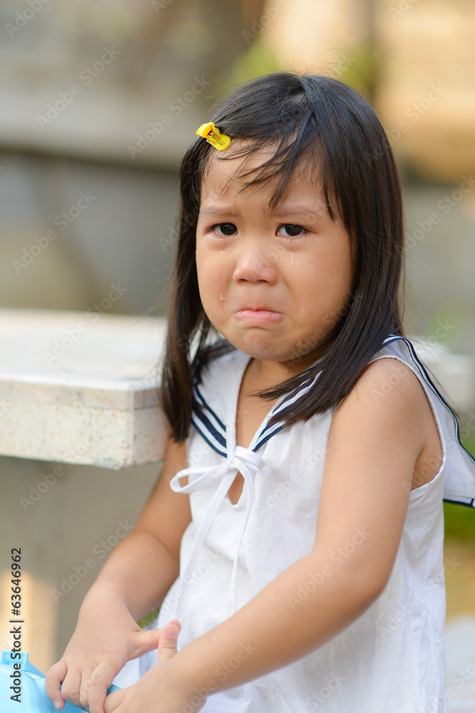 Cute Asian child crying Stock Photo | Adobe Stock