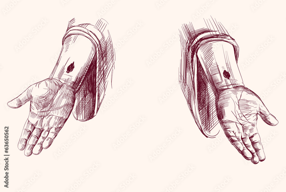 Jesus Reaching Out His Hand Drawing