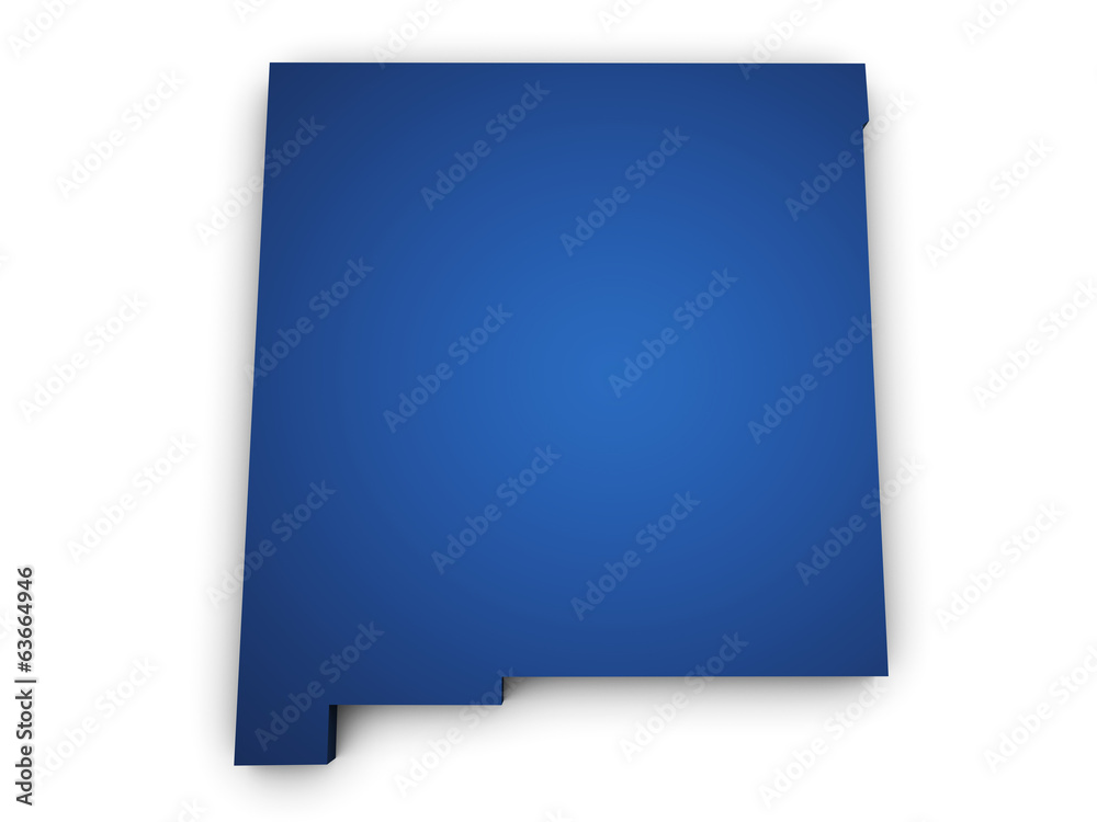 Map Of New Mexico 3d Shape Stock Photo | Adobe Stock