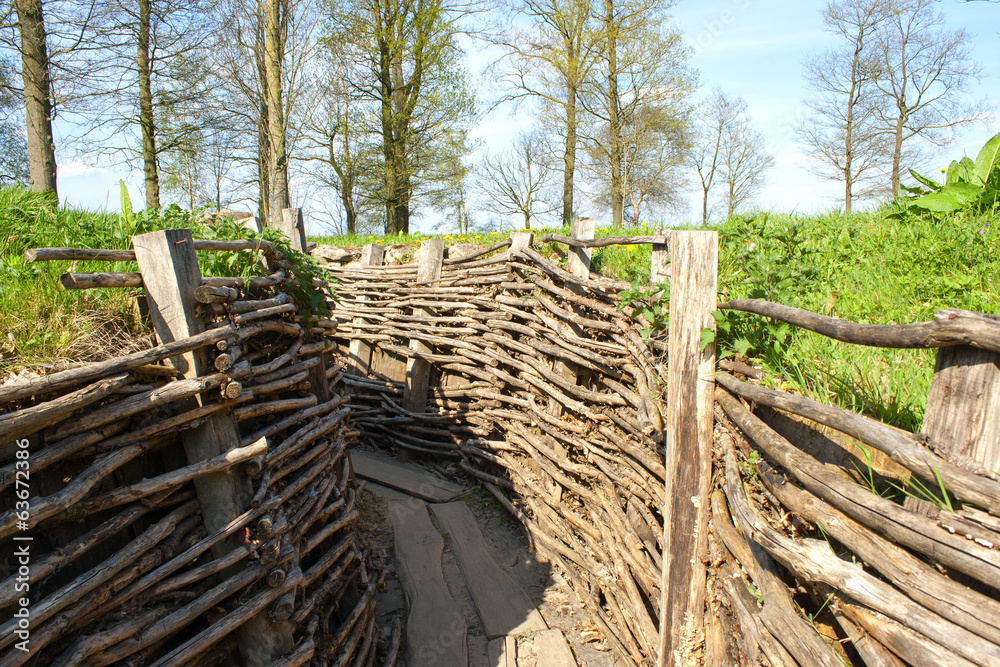 german trench world war one flanders fields Stock Photo | Adobe Stock