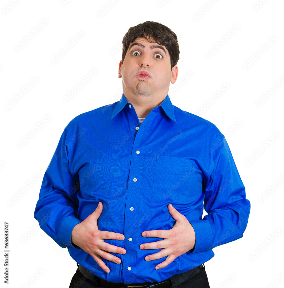 Foto de I'm full. Greedy eater do Stock | Adobe Stock