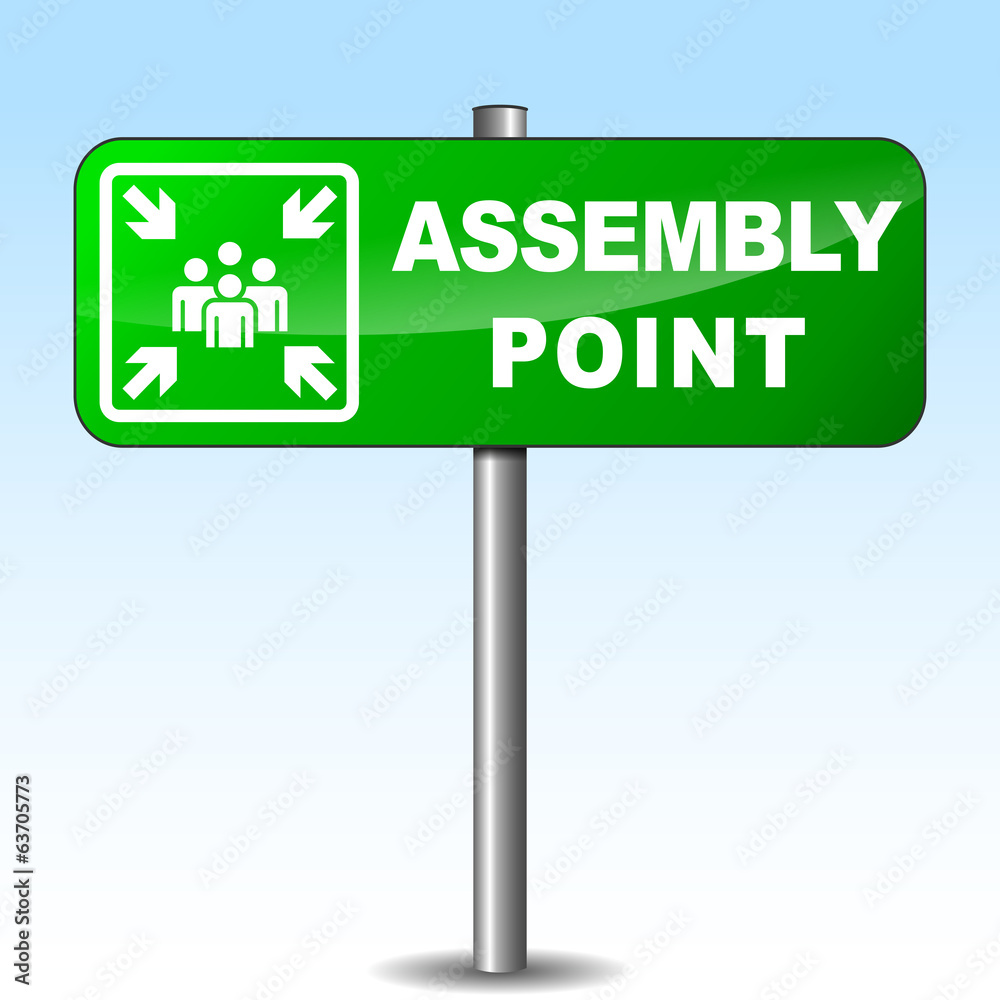 Vector assembly point signpost Stock Vector | Adobe Stock