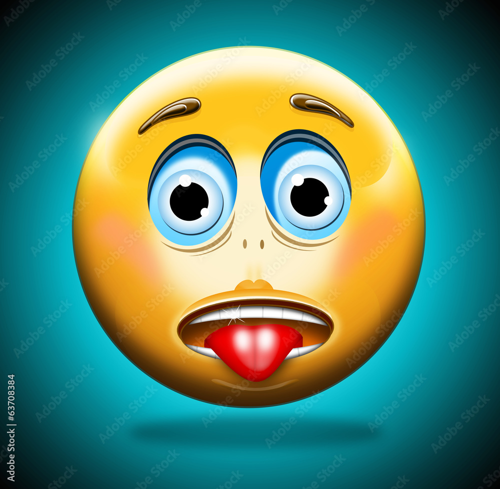 Smilies, Smiley mit rausgestreckter Zunge Stock Illustration | Adobe Stock