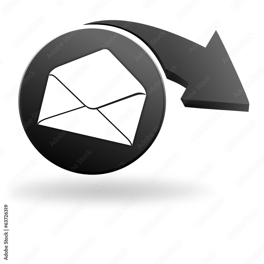 courrier sur symbole noir Stock Vector | Adobe Stock