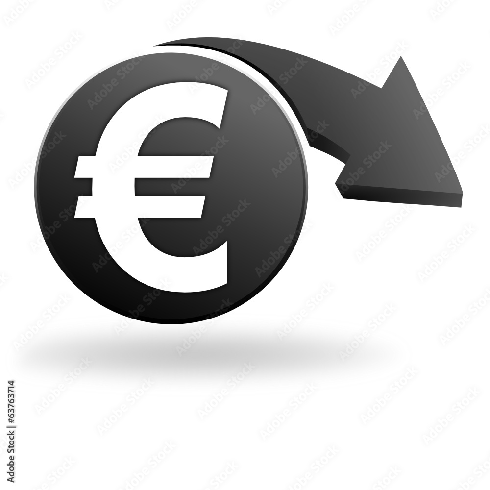 euro sur symbole noir Stock Vector | Adobe Stock