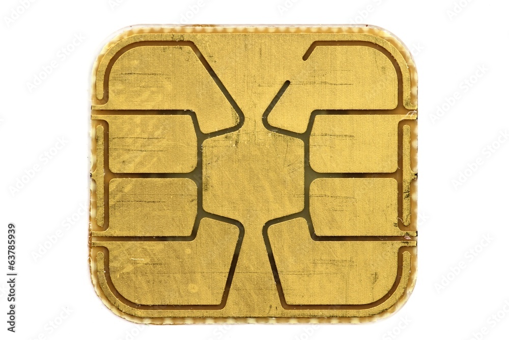 Chip einer Chipkarte Stock-Foto | Adobe Stock