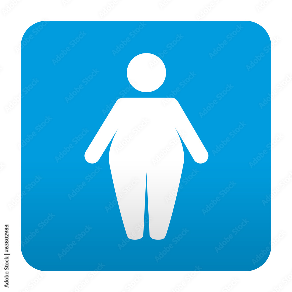 Etiqueta tipo app azul simbolo obesidad ilustración de Stock | Adobe Stock