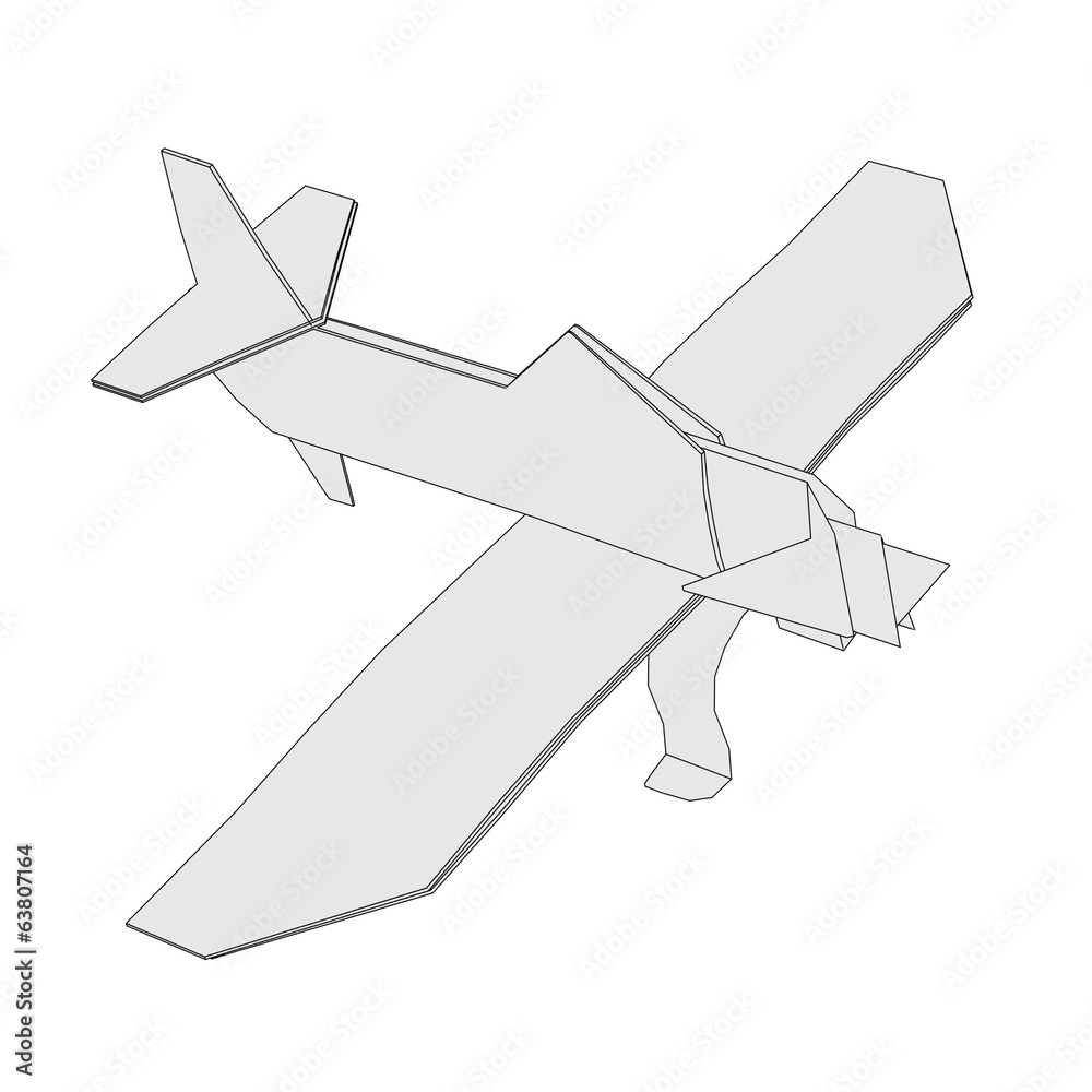 cartoon image of origami plane Stock Illustration | Adobe Stock