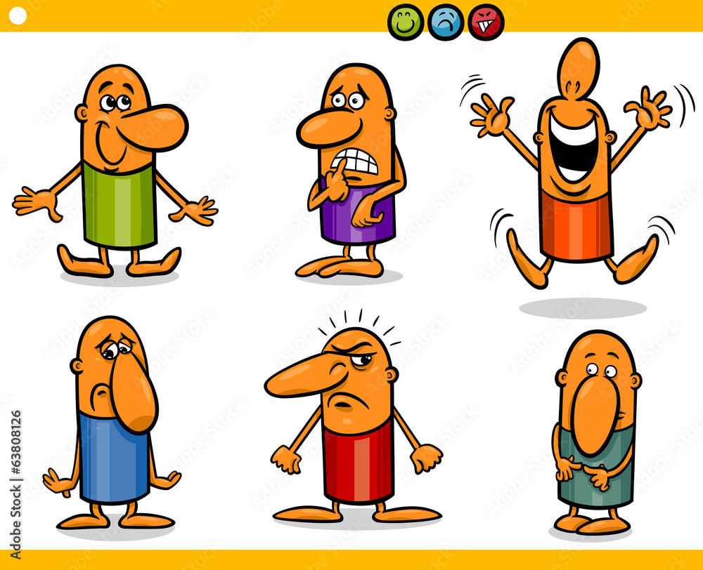 cartoon people emotions set Stock Vector | Adobe Stock