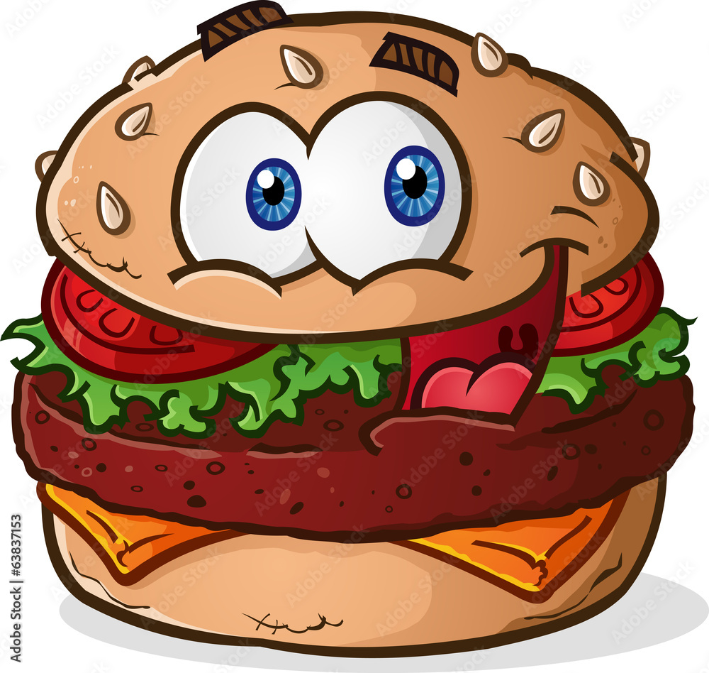 Hamburger Cartoon Guy