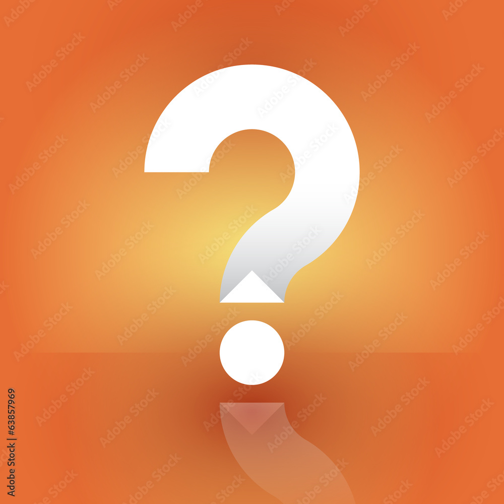 white question mark on an orange background Stock Vector | Adobe Stock