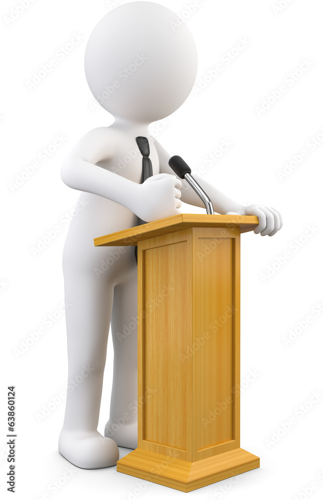 Redner am Rednerpult Stock Illustration | Adobe Stock