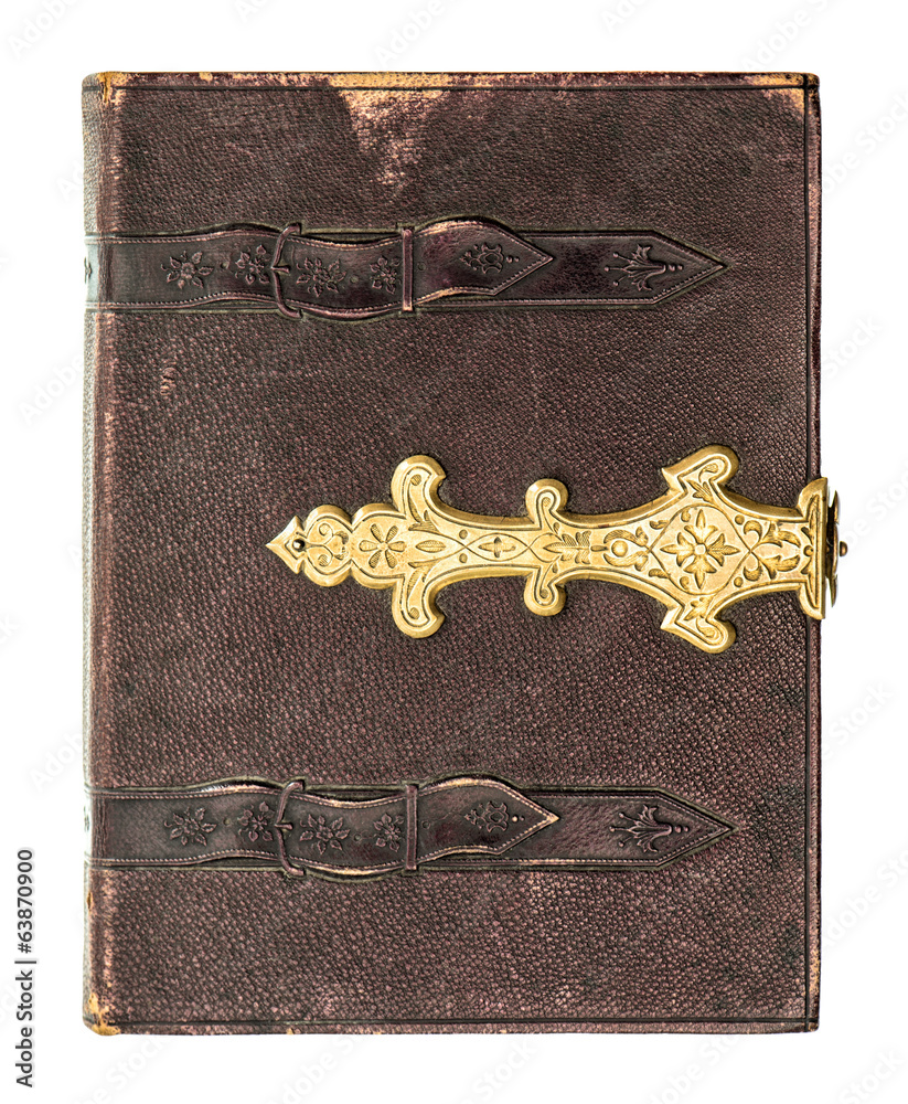 antique book cover with golden decoration Stock Photo | Adobe Stock