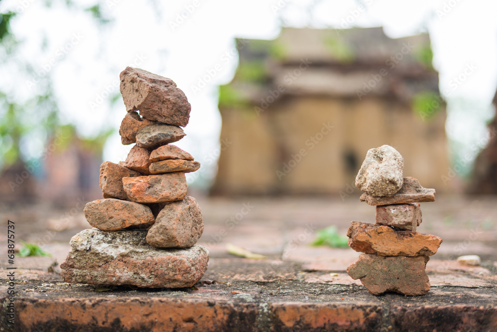 Old post and brick wall of historical architecture Stock Photo | Adobe ...