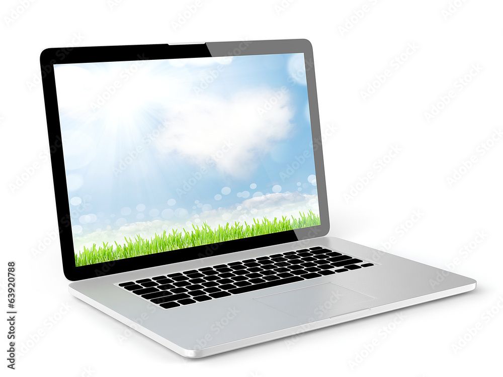 render laptop isolated on white background Stock Illustration | Adobe Stock
