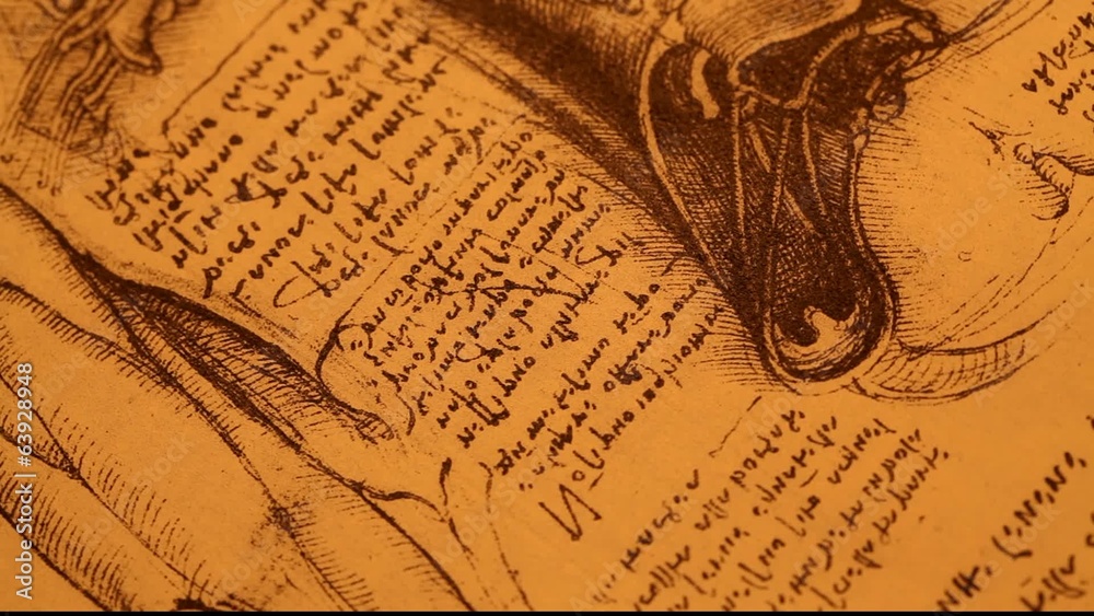 14th century anatomy art by Leonardo Da Vinci Stock 비디오 | Adobe Stock