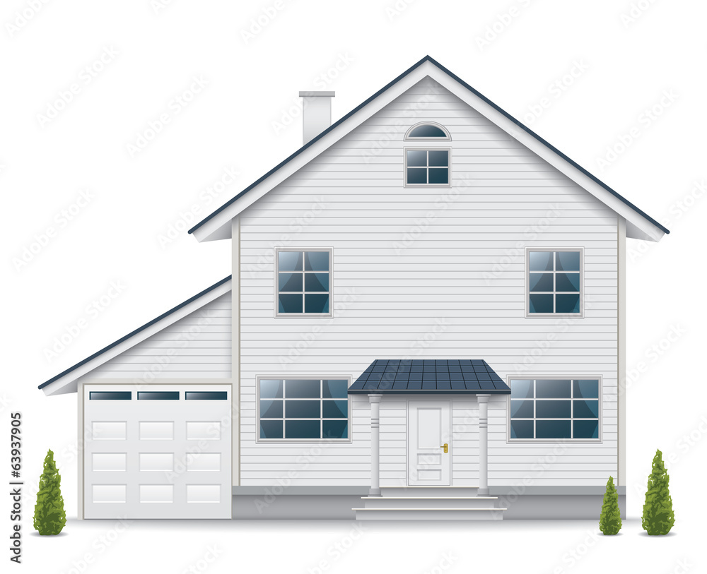 House isolated on white background Stock Vector | Adobe Stock