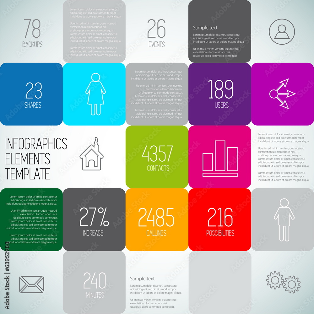 Infographic squares background design illustration, steps templa Stock ...