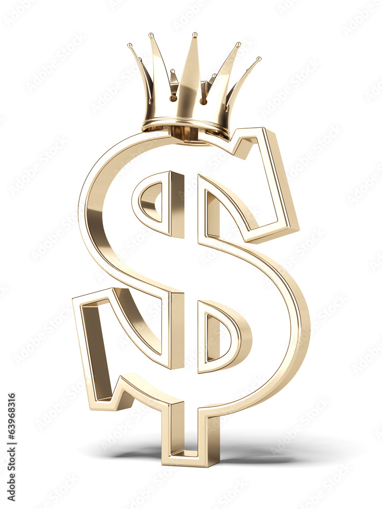 gold dollar sign with crown Stock Illustration | Adobe Stock
