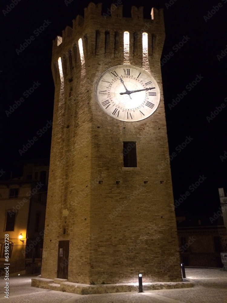 Old observation tower by night Stock Photo | Adobe Stock
