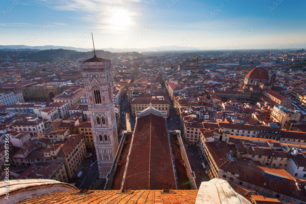 Florence Cathedral, Duomo Tower top view - Basilica di Santa Ma Stock ...