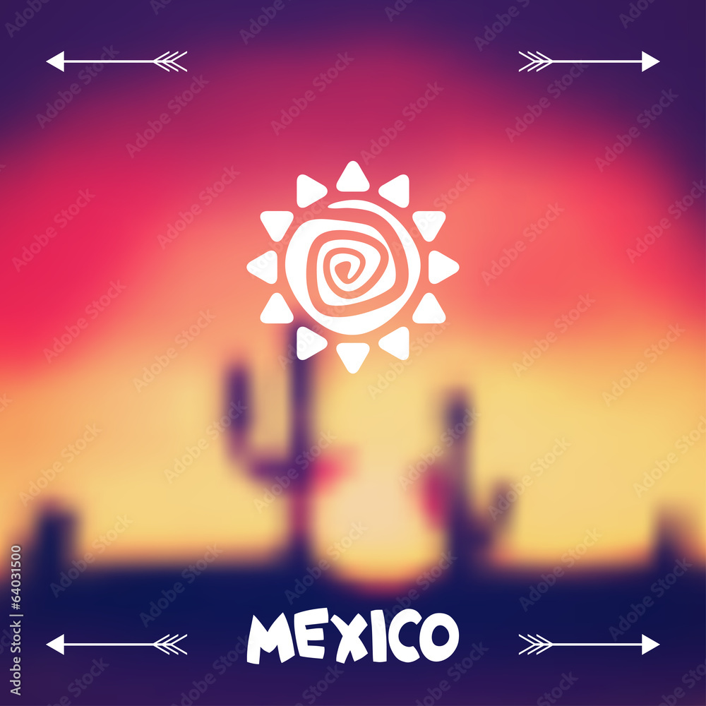 Ethnic mexican background design in native style. Stock Vector | Adobe ...