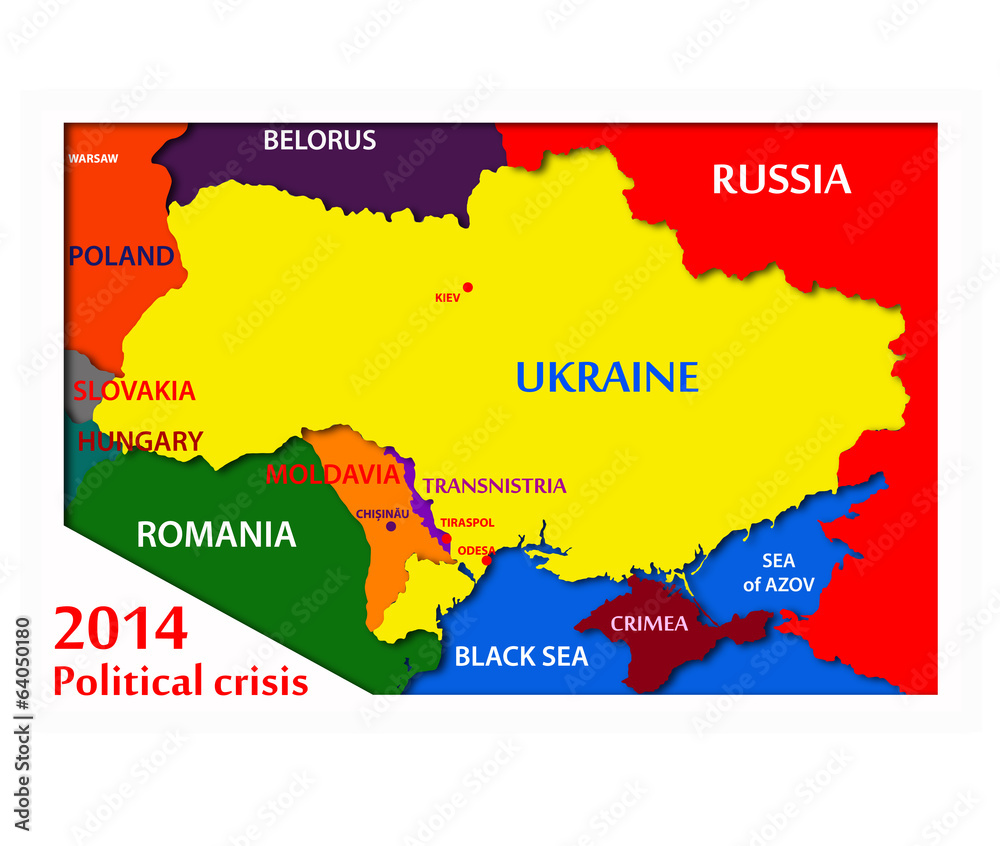 Political map of the main conflict zone in 2014 Stock Vector | Adobe Stock