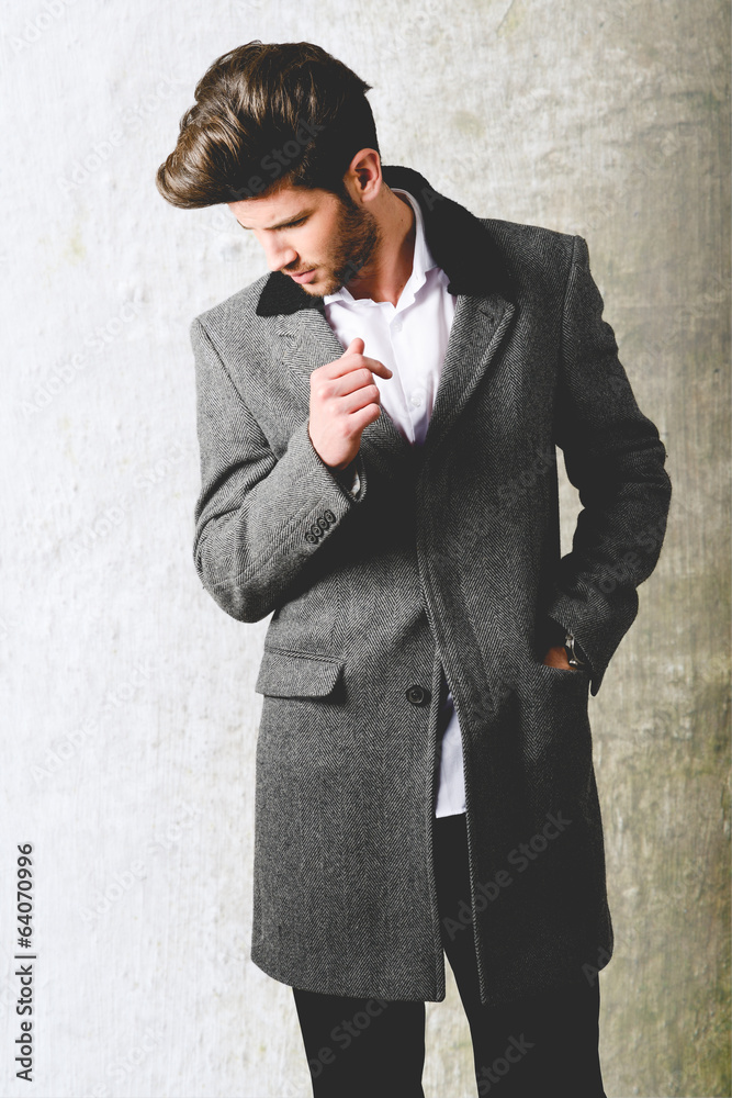 Handsome man wearing coat Stock Photo | Adobe Stock