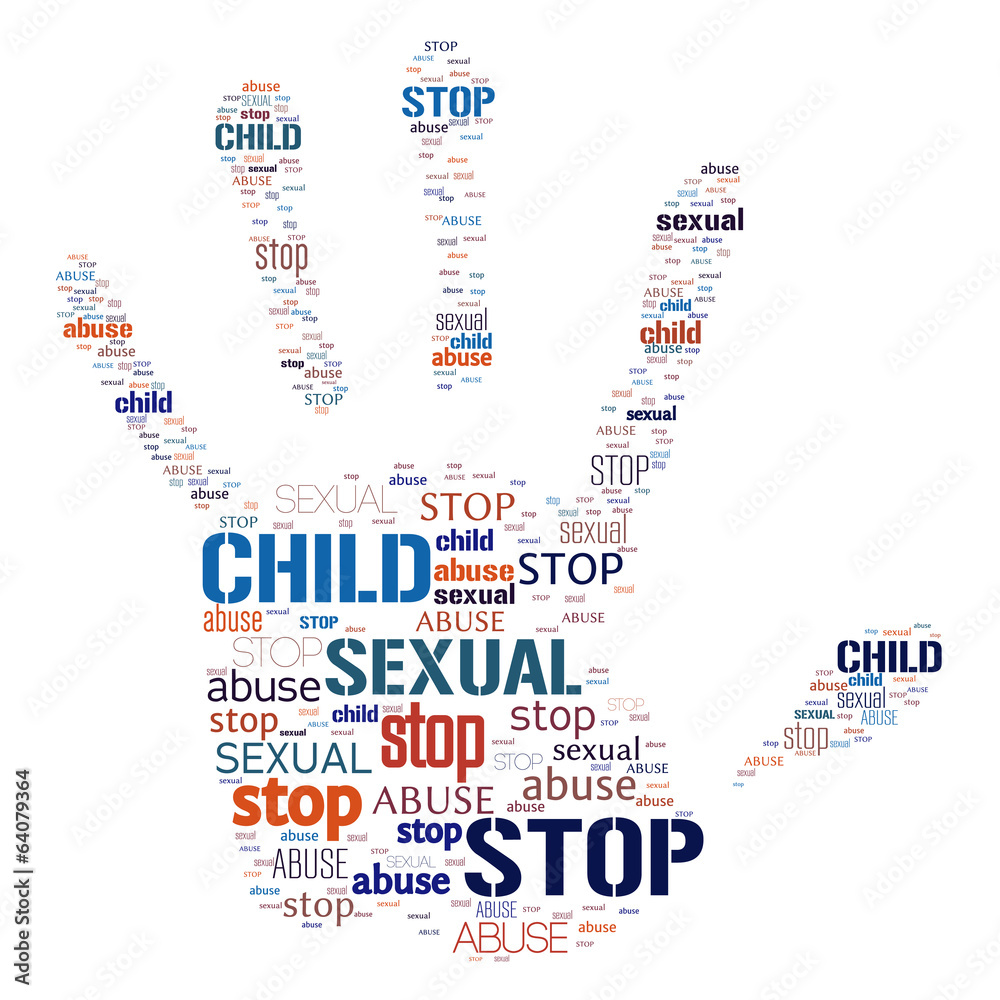 Illustration of stop child sexual abuse warning Stock Vector | Adobe Stock