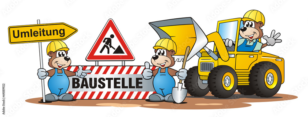 Construction Scene Bears Stock Illustration | Adobe Stock
