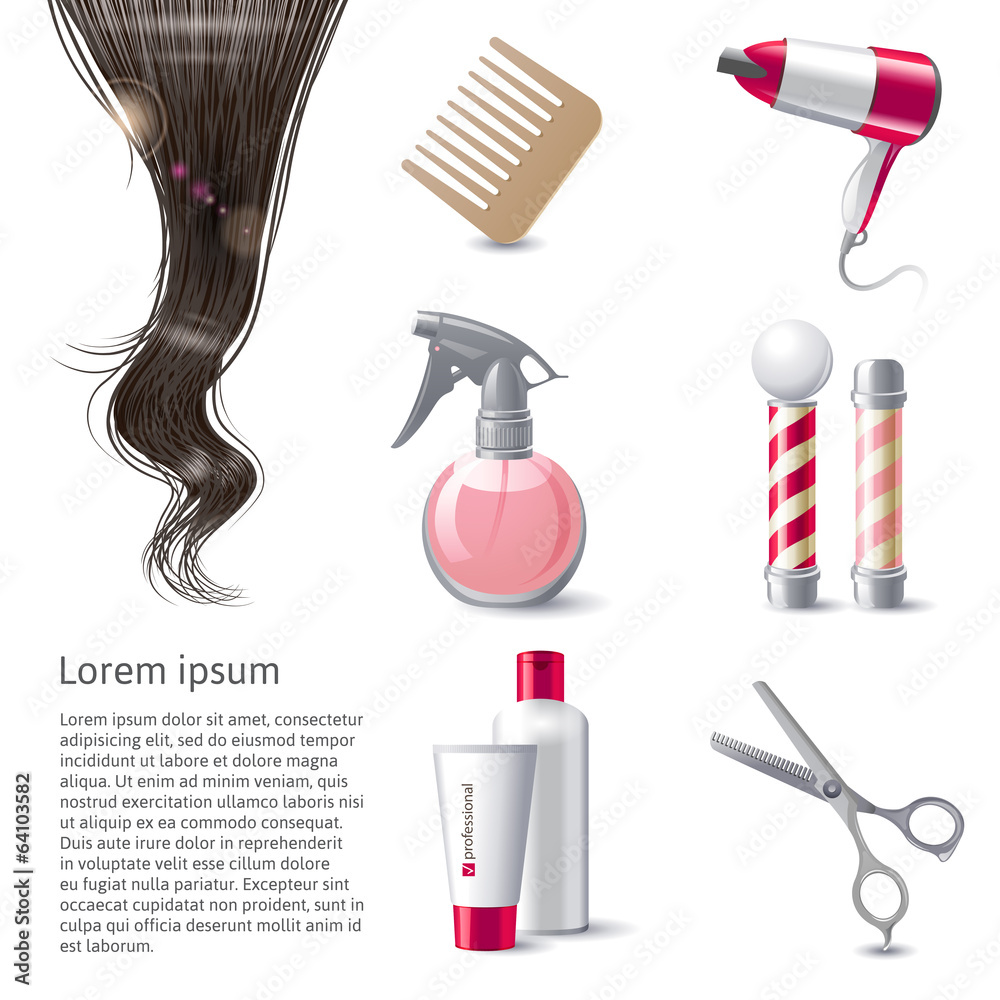 Hair care icons set Stock Vector | Adobe Stock